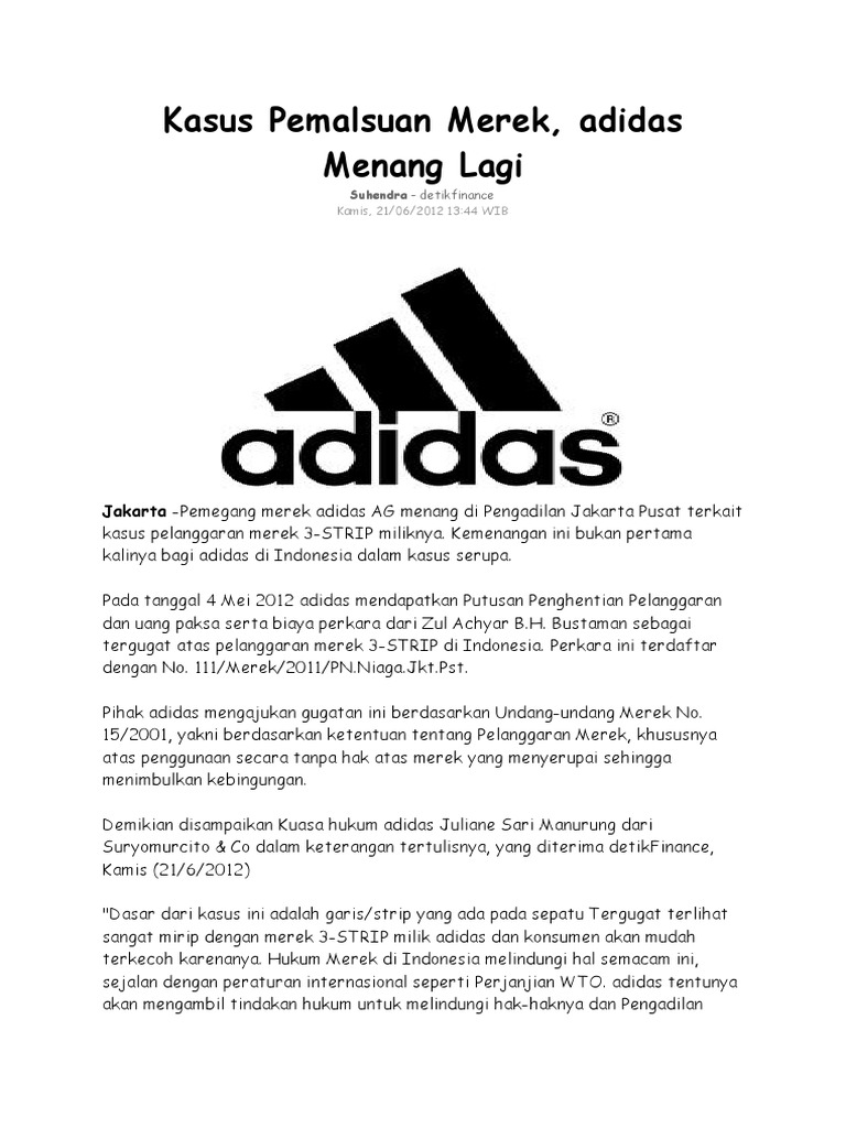 Kasus Pemalsuan Merek | PDF