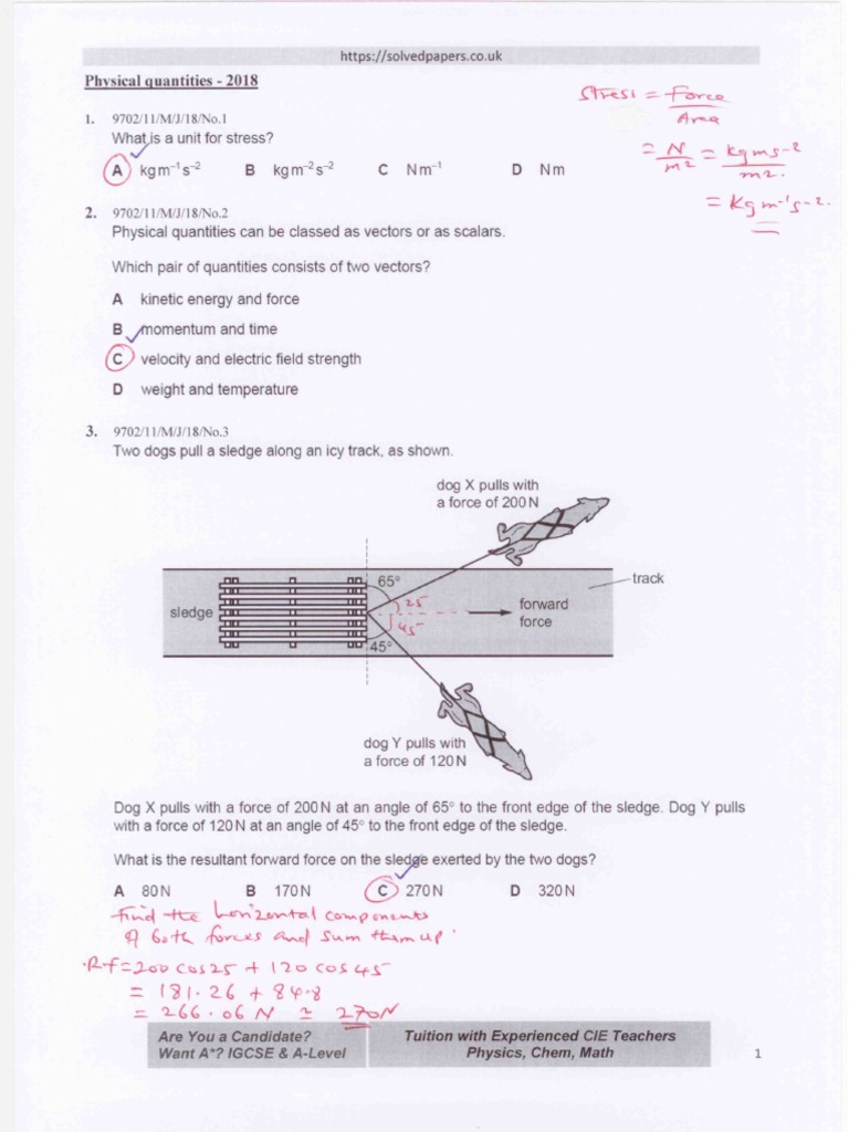 Physics AS Level Practice Exam | PDF