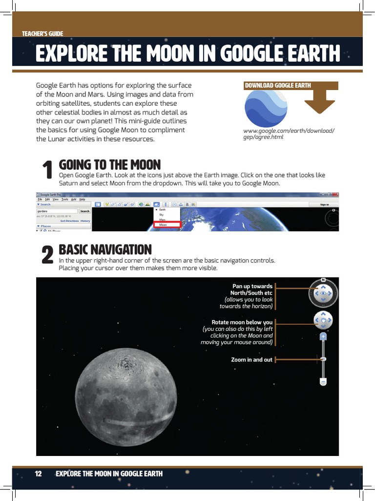 Explore The Moon in Google Earth | PDF | Moon | Apollo Program