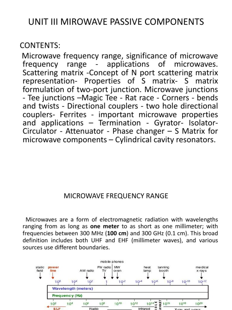 Microwave Passive Components and S-Matrix Analysis | PDF | Microwave ...