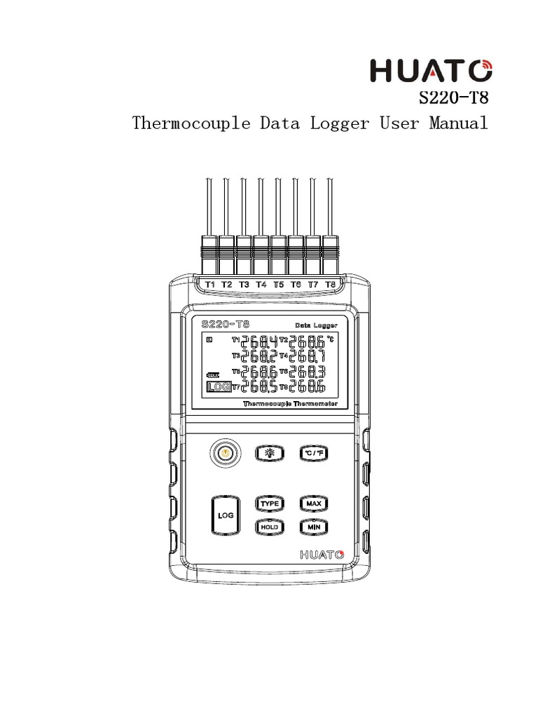 S220-T8 Thermocouple Data Logger User Manual | PDF | Computer Monitor | Thermocouple