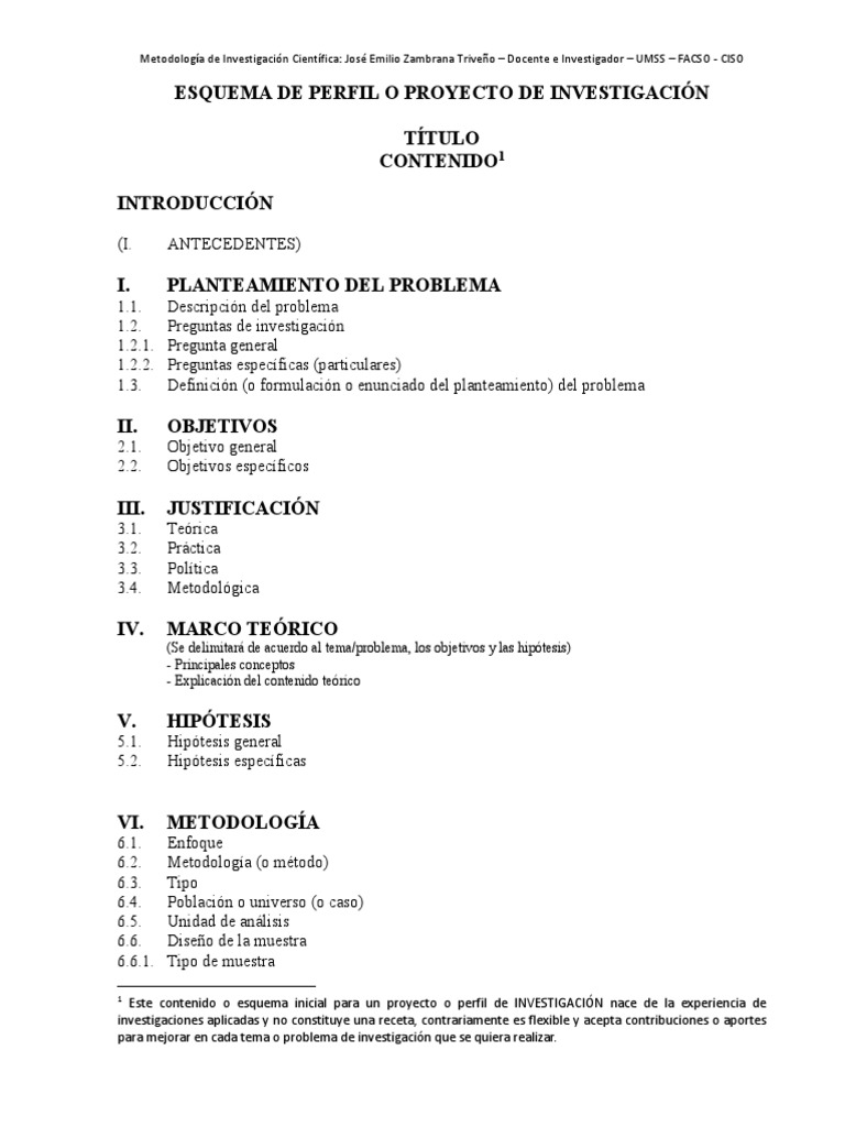 Esquema de Perfil Emi | PDF | Teoría | Hipótesis