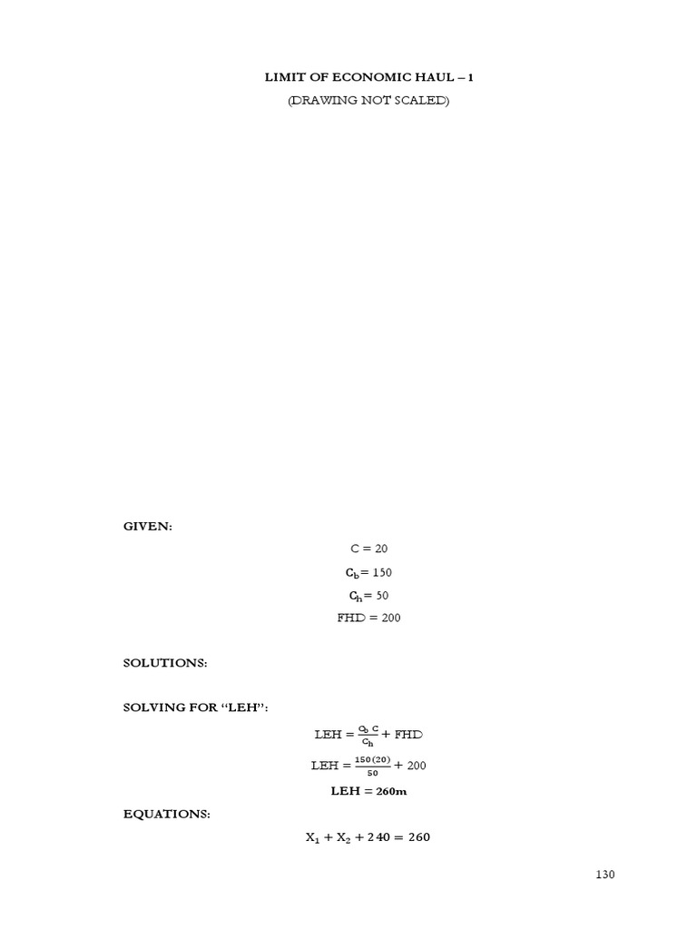 Limit of Economic Haul Analysis | PDF | Equations | Mathematical Objects