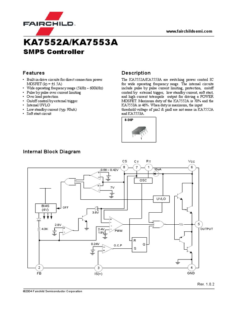 KA7552A/KA7553A: SMPS Controller | PDF | Counterfeit | Mosfet