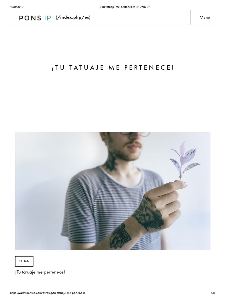 Derechos de autor en tatuajes | PDF | Tatuaje | Propiedad intelectual