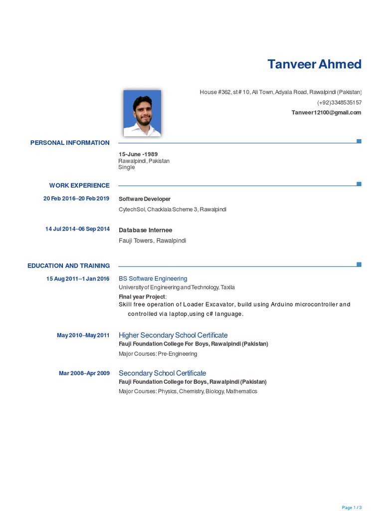 Tanveer CV Latest | PDF | Computing | Software