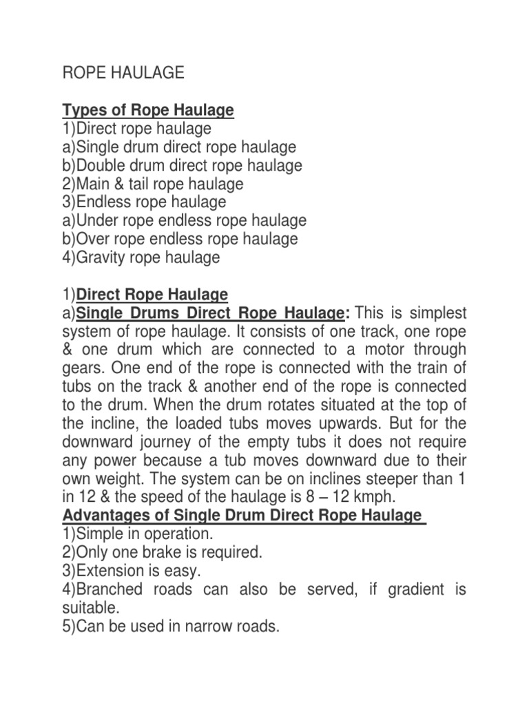 Rope Haulage | PDF | Locomotives | Track (Rail Transport)