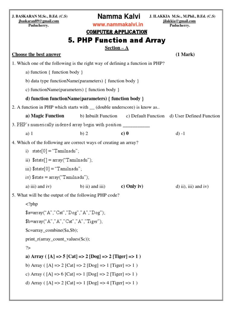 Namma Kalvi 12th Computer Applications Chapter 5 Study Material em 215027 | PDF | Array Data ...