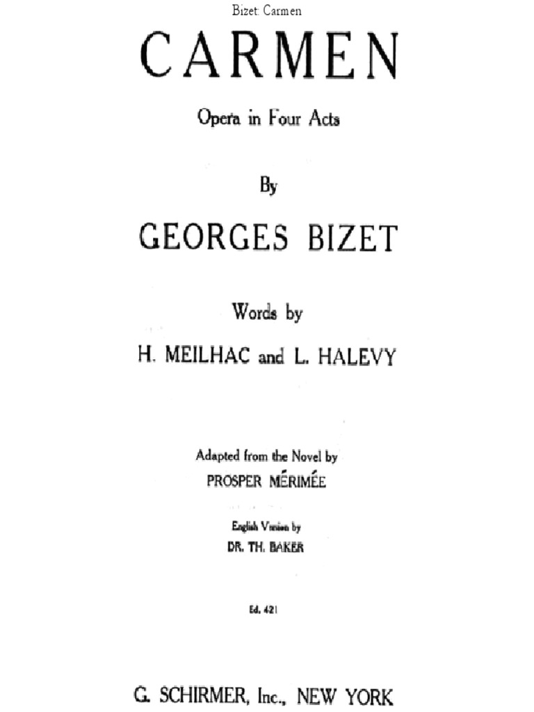 Carmen Bizet | PDF | Carmen | Works Adapted Into Films