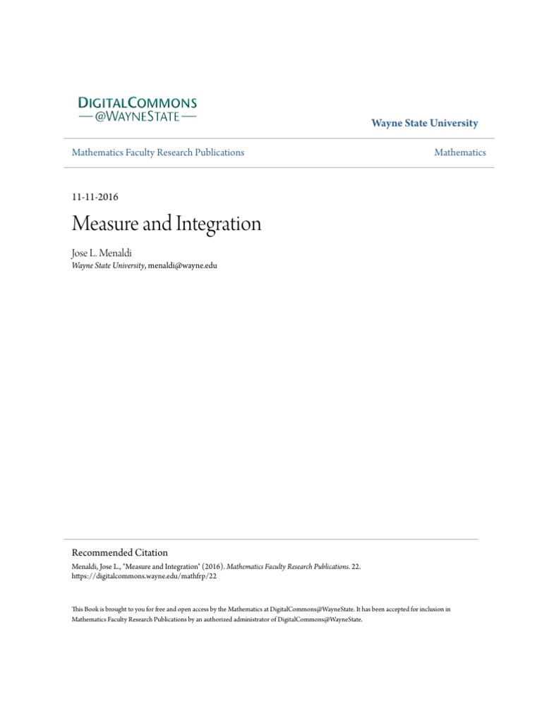 Measure and Integration | PDF | Metric Space | Measure (Mathematics)