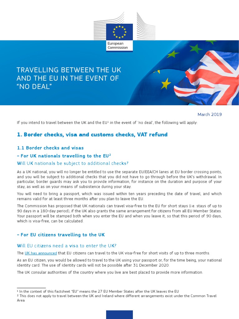 Factsheet Travel in Brexit NoDealCase PDF | PDF | Customs | Value Added Tax