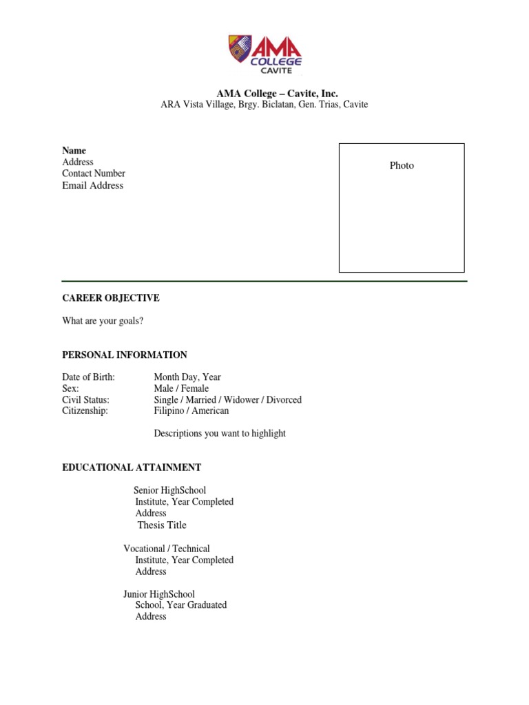 Photo: AMA College - Cavite, Inc | PDF