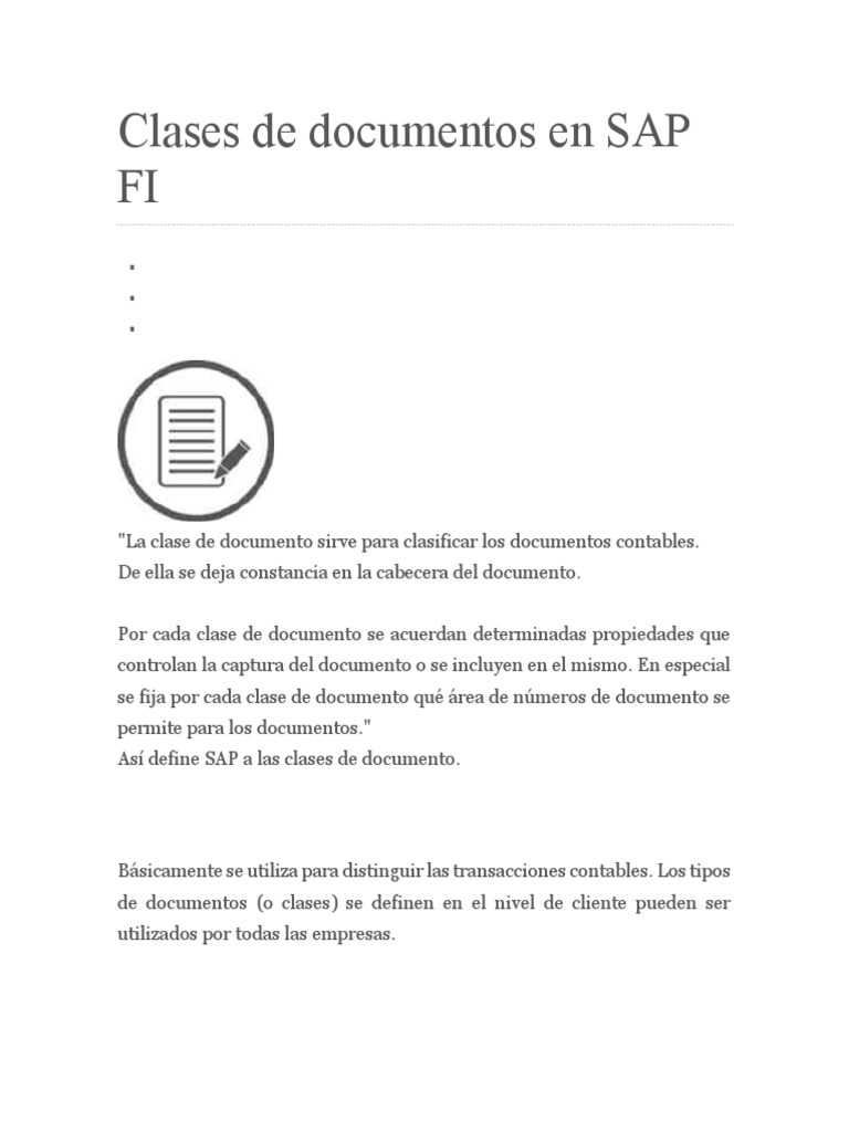 Clases de Documentos en SAP FI | PDF | Contabilidad | Servicios (economía)