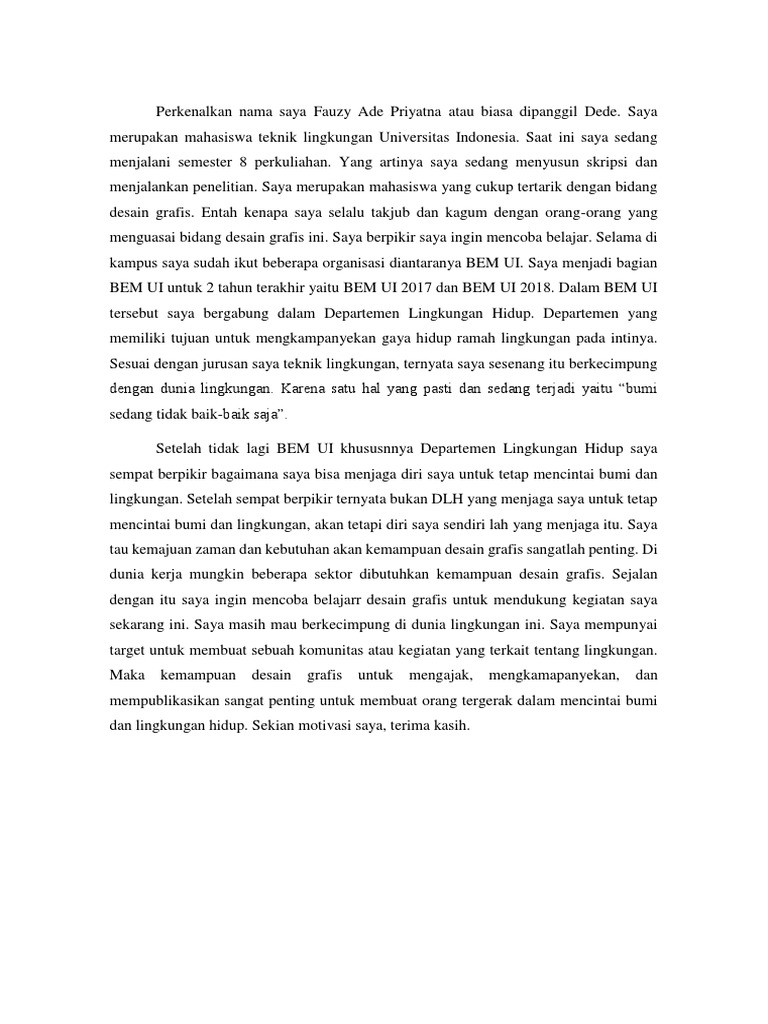 Contoh Motivation Letter | PDF