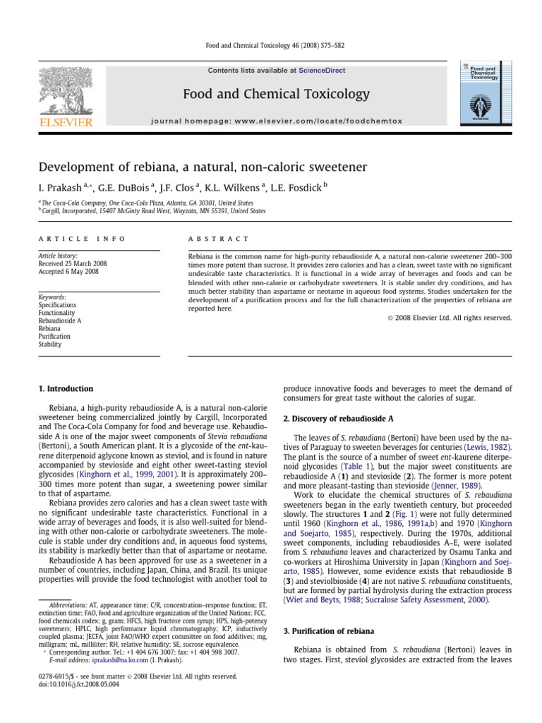Understanding Rebiana Sweetener | PDF | Sugar Substitute | Crystallization
