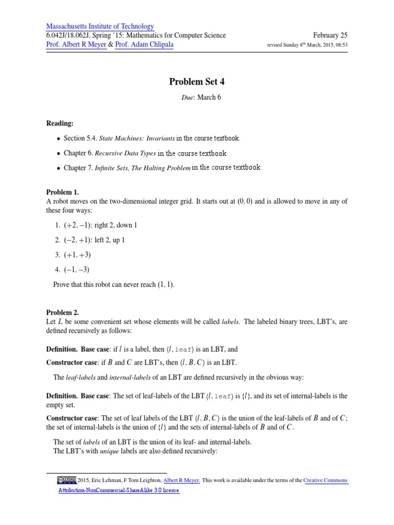 MIT6 042JS15 ps4 | PDF | Recursion | Theoretical Computer Science