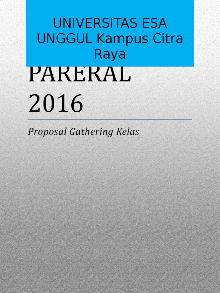 Contoh Proposal Gathering | PDF