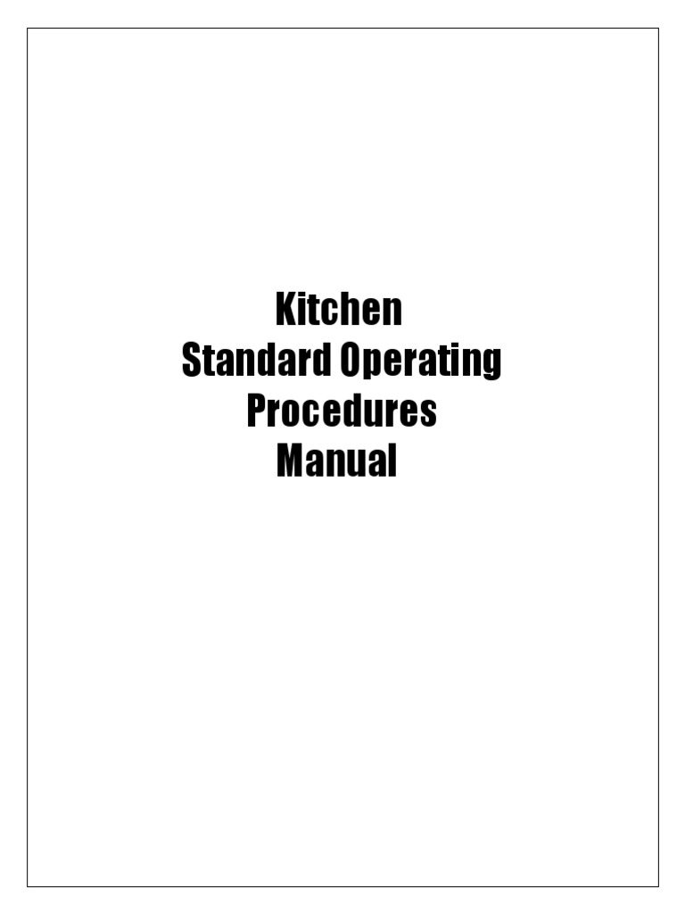 Kitchen Standard Operating Procedures | PDF | Knife | Refrigerator