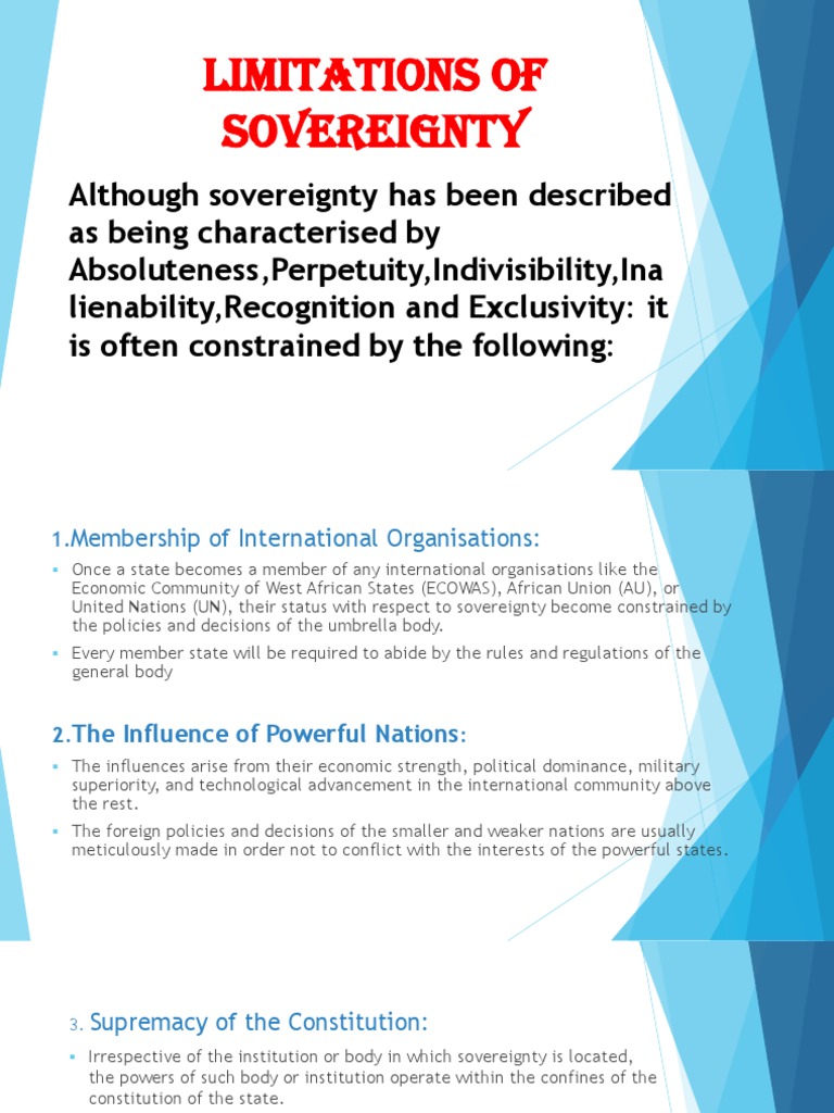 Limitations of Sovereignty | PDF | Sovereignty | State (Polity)