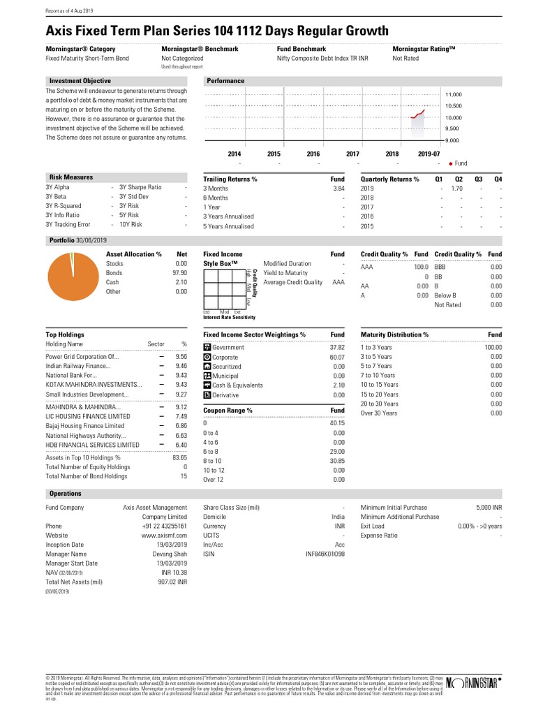 Morning Star Report 20190804013519 | PDF | Fixed Income | Bonds (Finance)