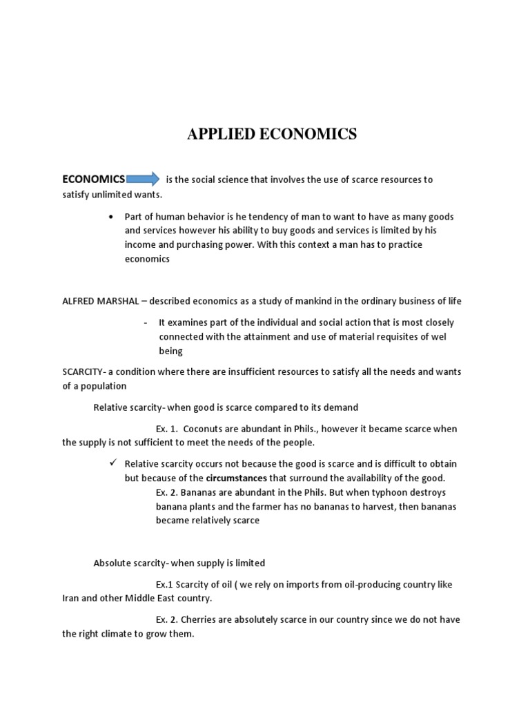 Notes 1 | PDF | Factors Of Production | Economics