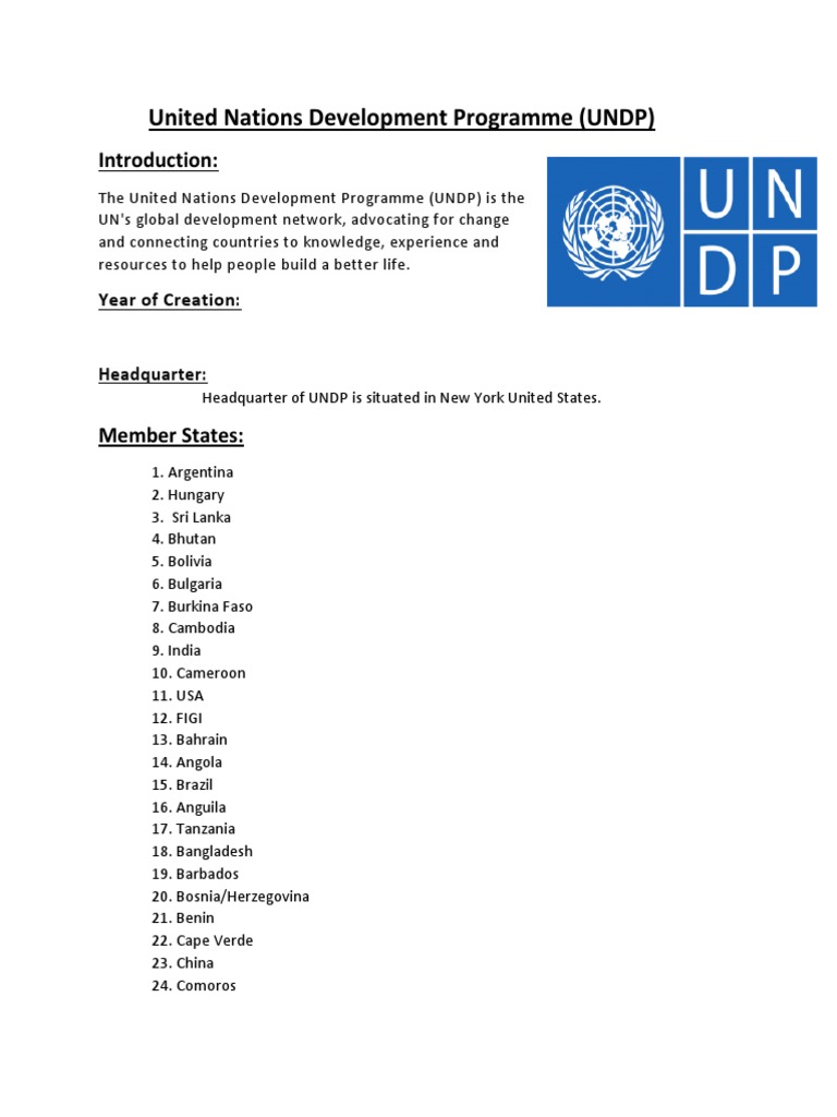 United Nations Development Programme | PDF | United Nations Environment ...