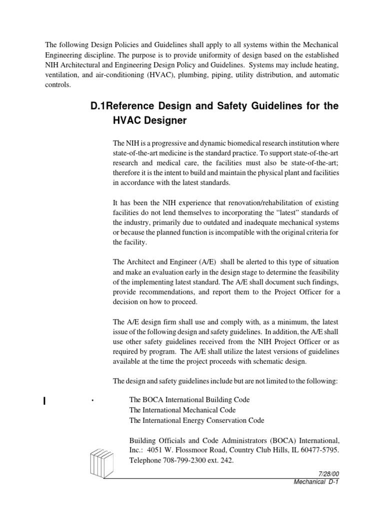 D.1Reference Design and Safety Guidelines For The HVAC Designer | PDF ...