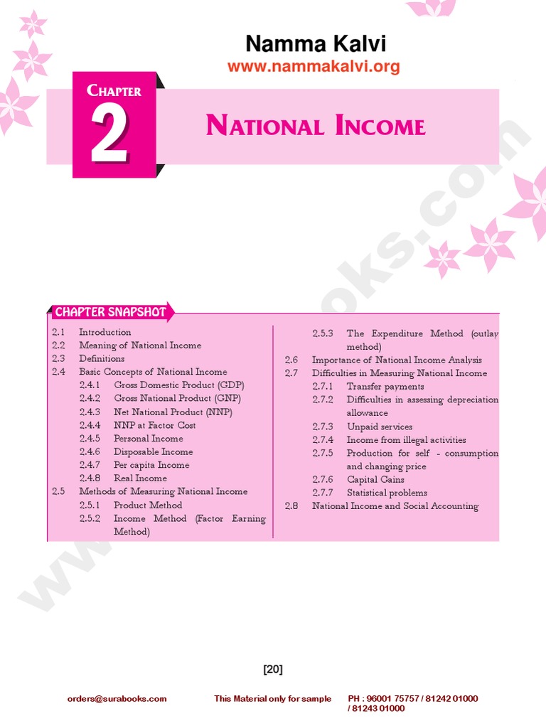 National Income Overview for 12th Economics | PDF | Measures Of ...