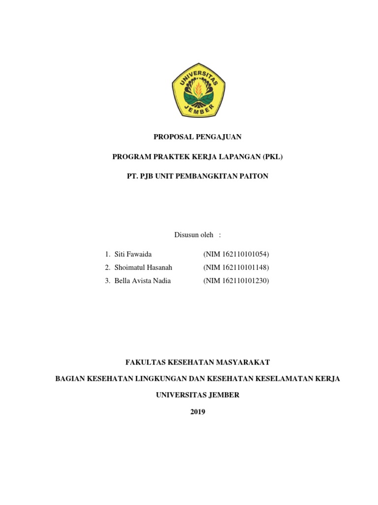 Proposal Magang FKM Unej 2019 | PDF