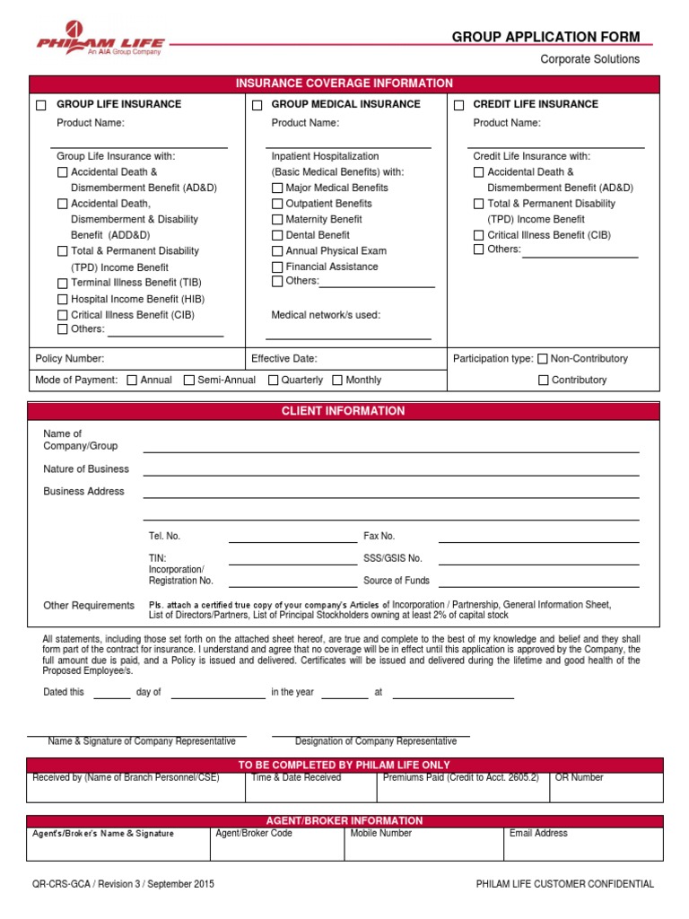 2015 September 16 Group Application Form (Sept 2015) | PDF | Life ...