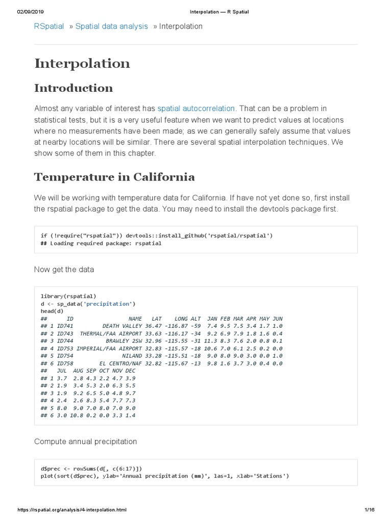 Interpolation R Spatial Pdf Spatial Analysis Null Hypothesis 0787