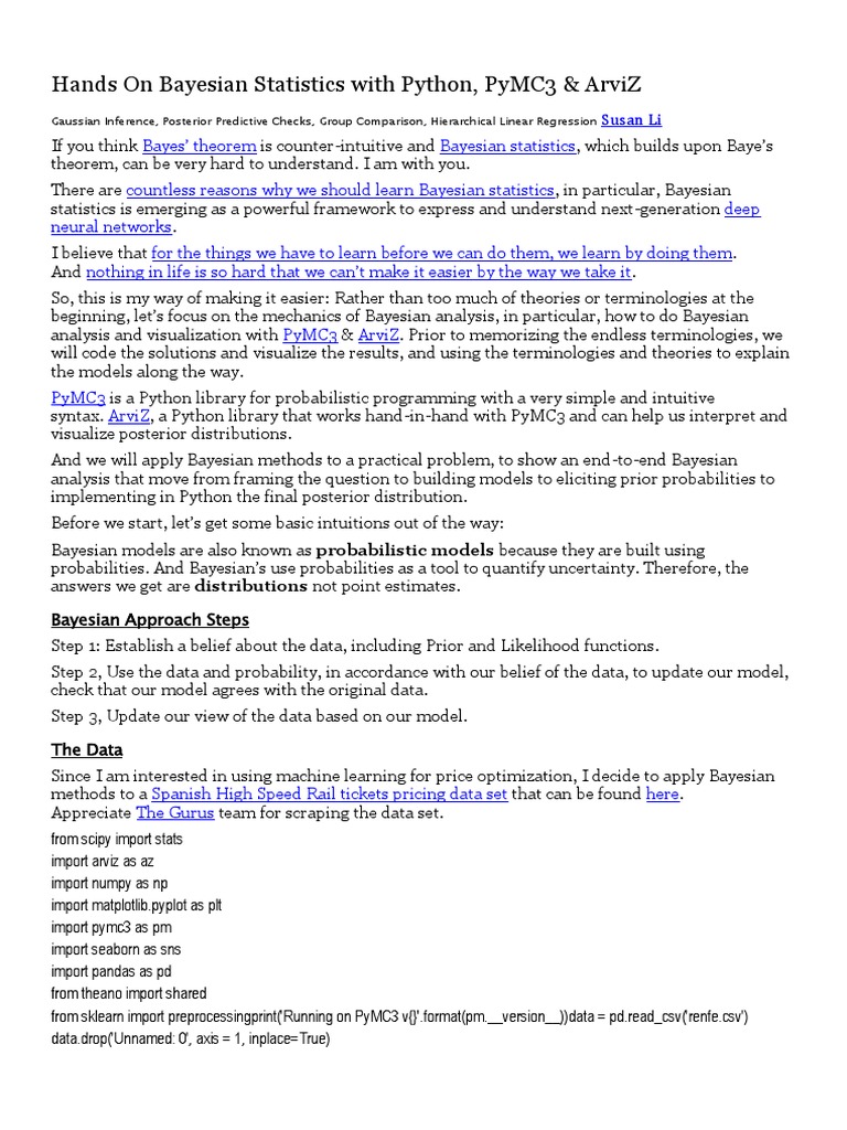 Hands On Bayesian Statistics With Python | PDF | Statistical Inference ...