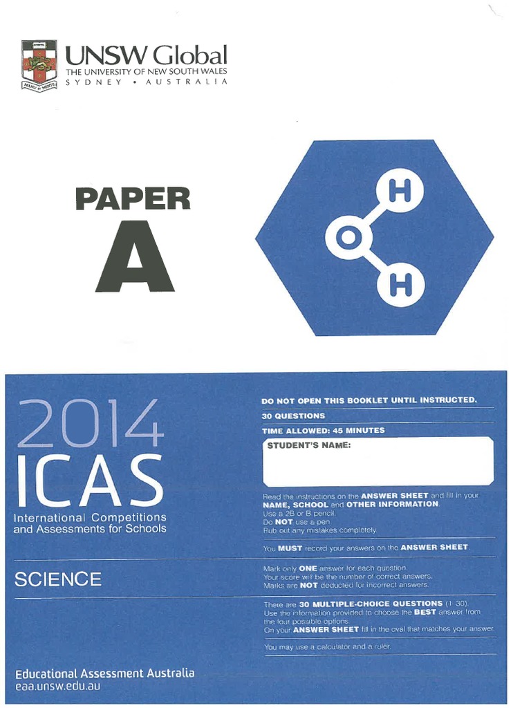 2014 Science ICAS Year 4 | PDF
