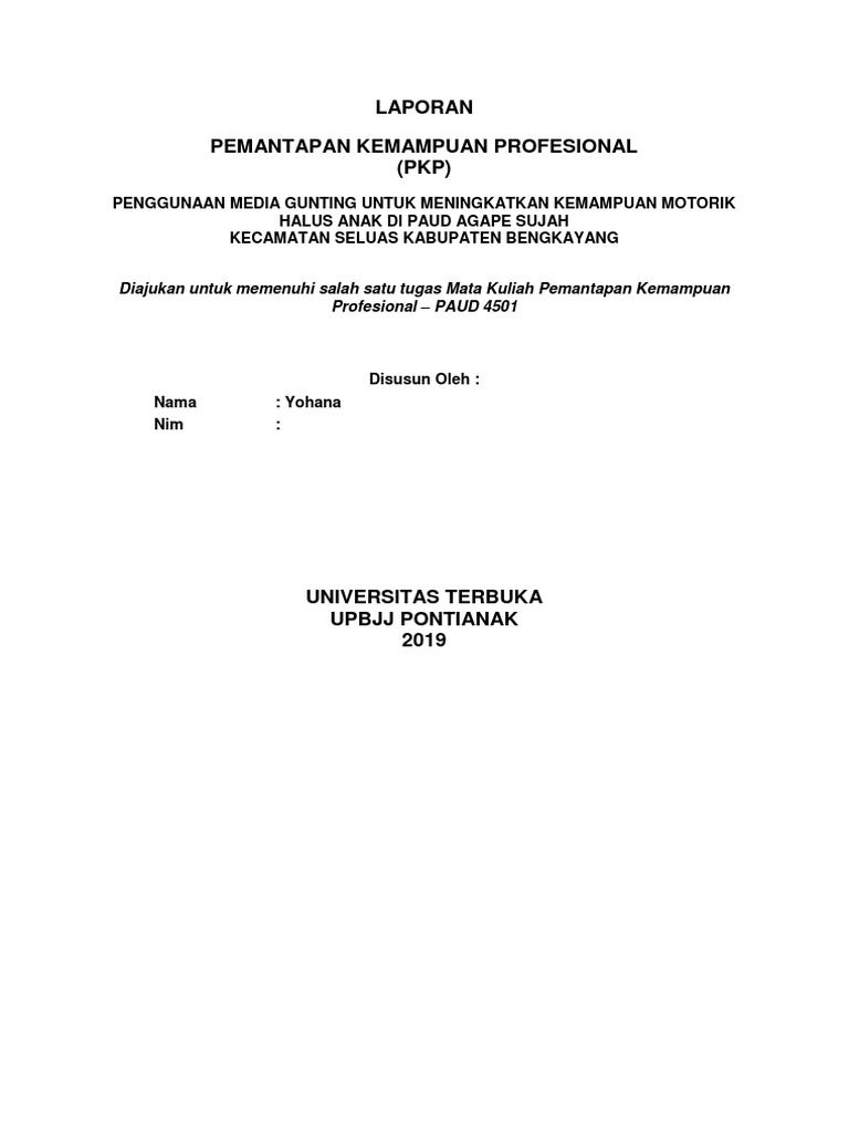 Contoh PKP Paud | PDF