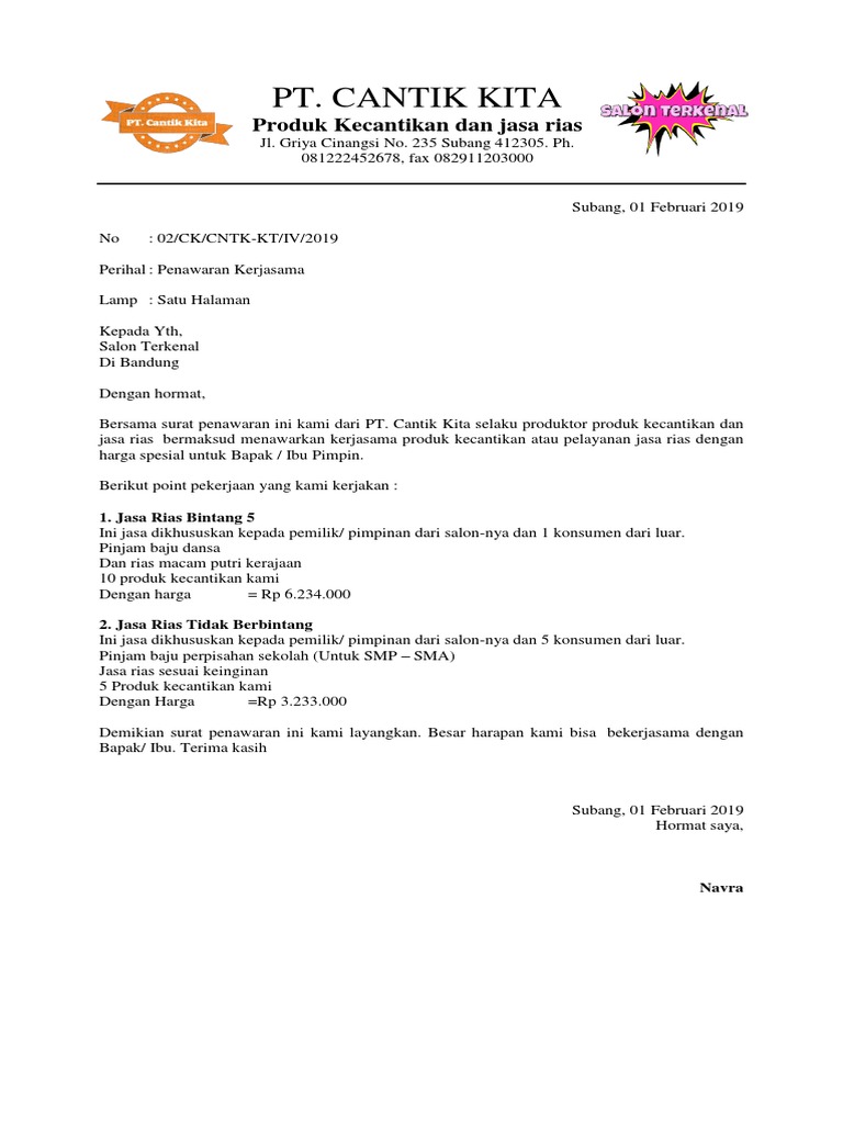 Contoh Surat Perusahaan | PDF