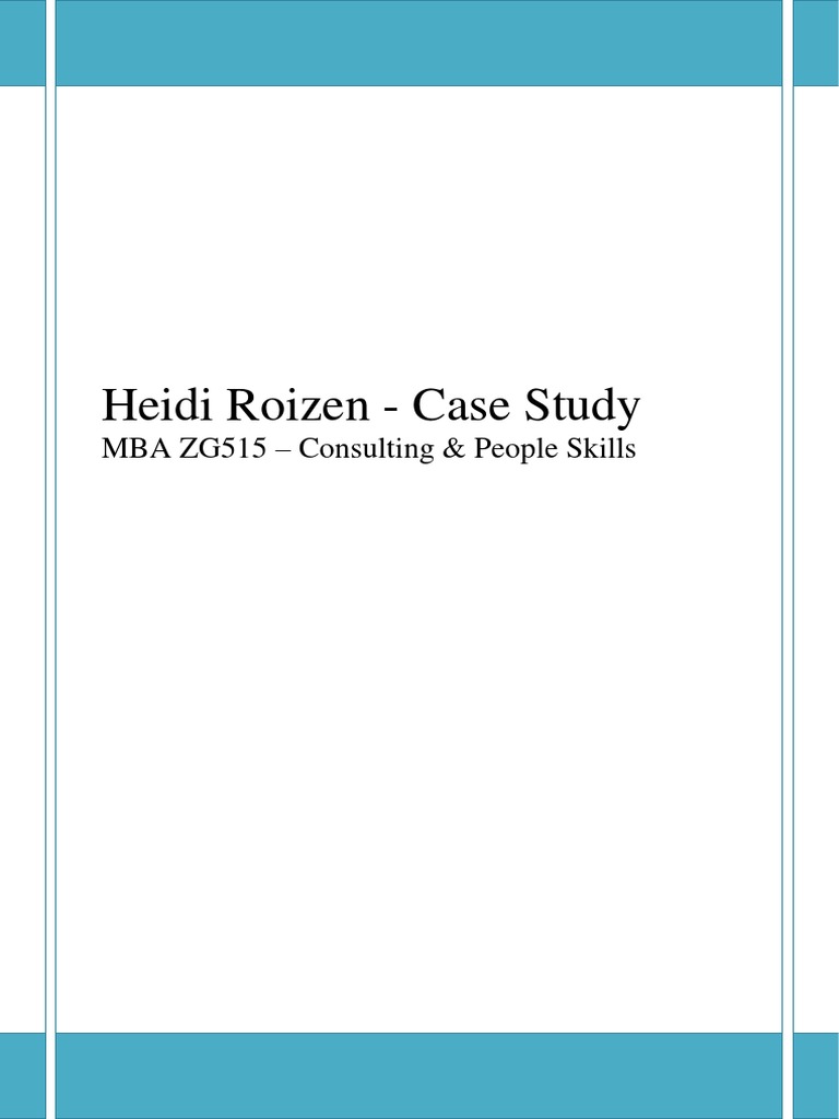 Heidi Roizen - Case Study: MBA ZG515 - Consulting & People Skills | PDF ...