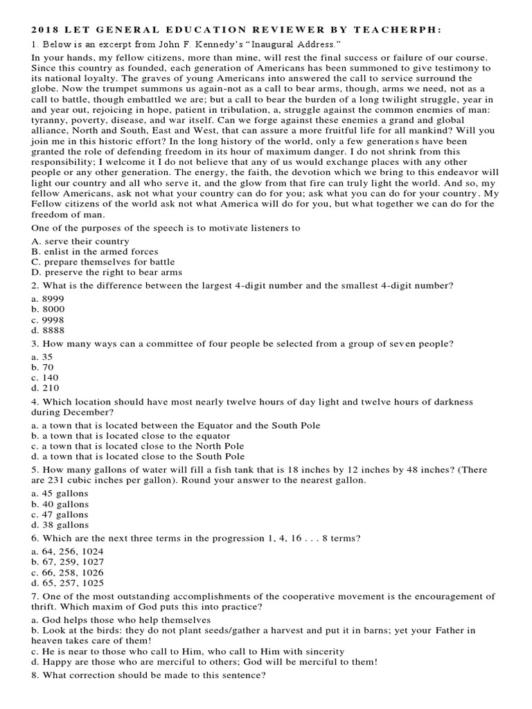 General Education Reviewer 2018 | PDF | Meat