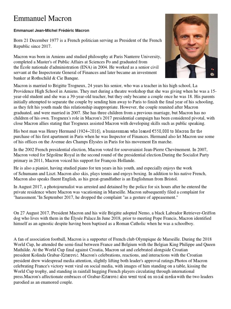 Emmanuel Jean-Michel Frédéric Macron | PDF | Clothing | Fashion