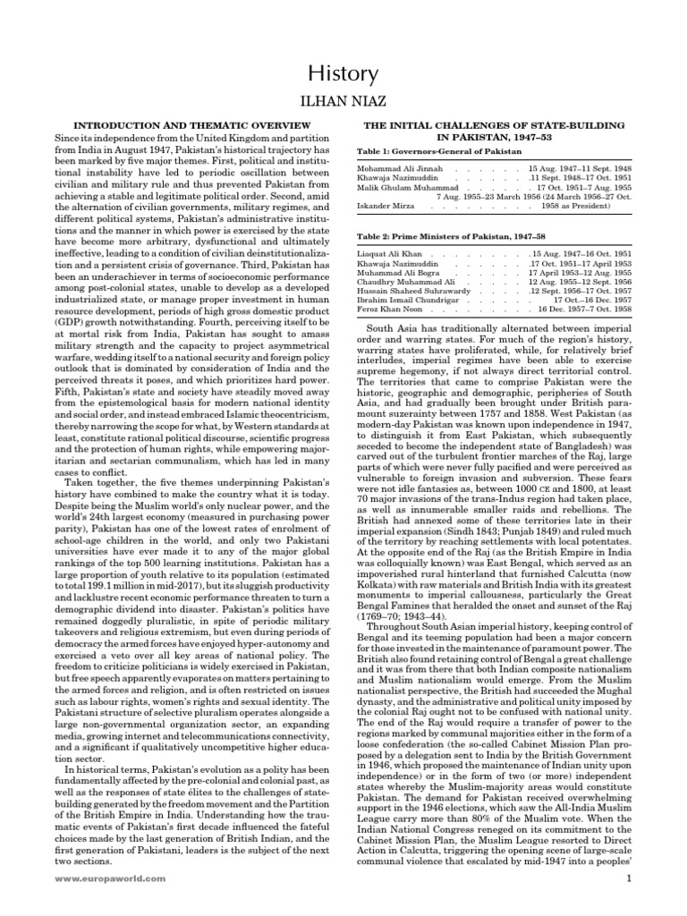 History of Pakistan 1947-2017 | PDF | Pakistan Peoples Party | Pakistan