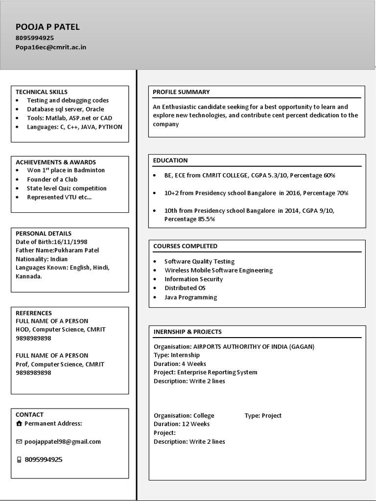 Resume Format | PDF
