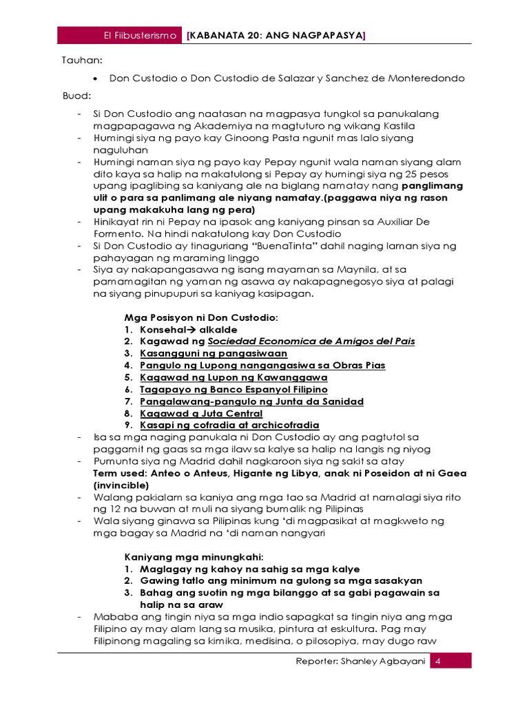 Kabanata 20 El Fili | PDF