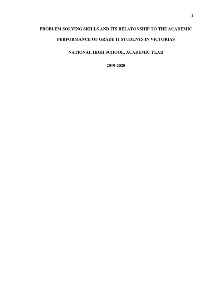 Problem Solving Skills and It | PDF | Self Efficacy | Teachers