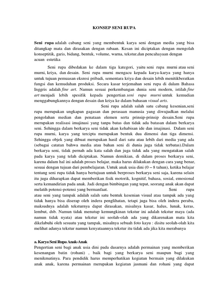 Konsep dan Ekspresi Seni Rupa | PDF | Seni