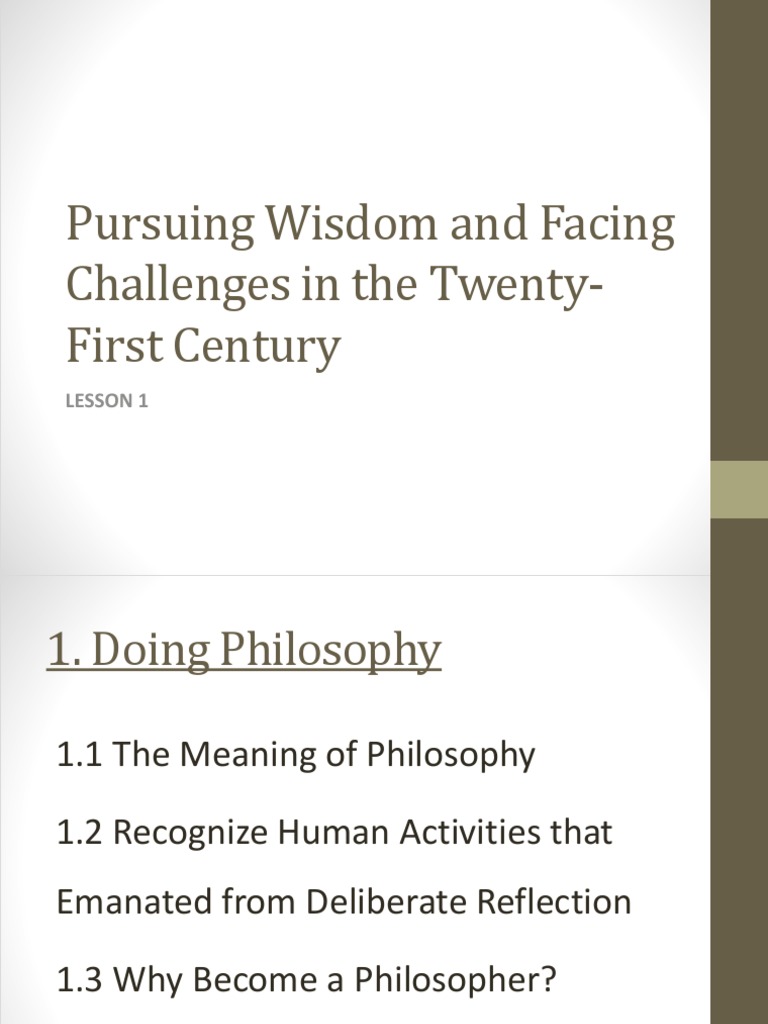 1.1 Distinguish a holistic perspective from a partial point of view ...