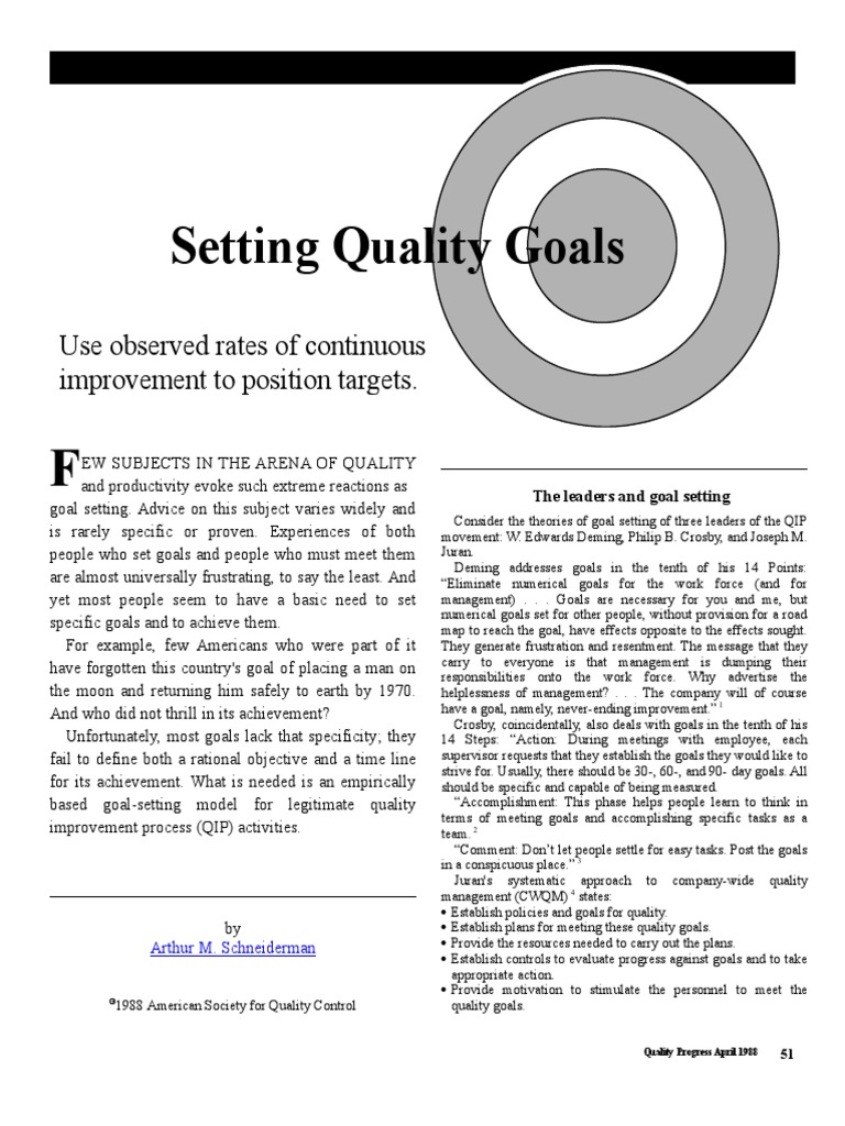 Quality Goal Setting for Leaders | PDF | Goal | Printed Circuit Board