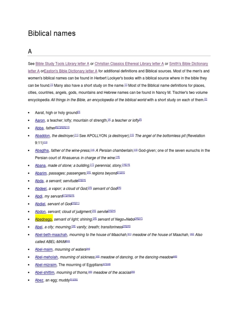 Biblical Names | PDF | Bible Content