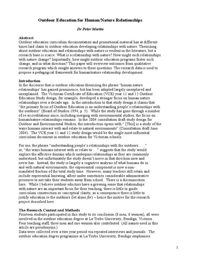 Martin P Human Nature Relationships | PDF | Developmental Psychology | Self