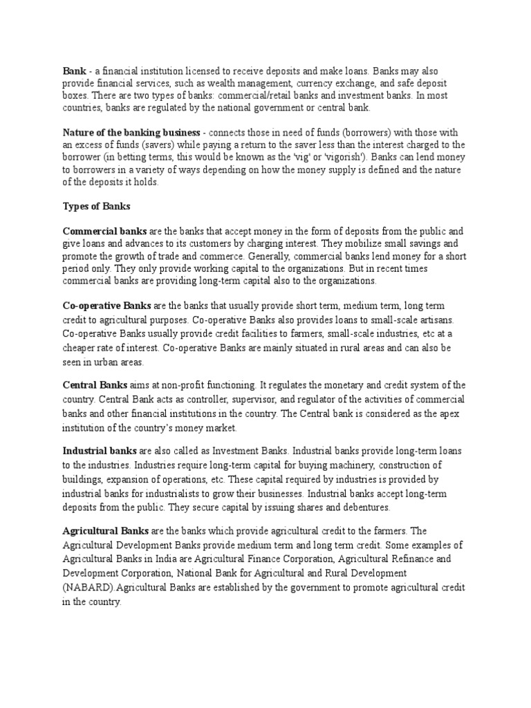 A Comprehensive Overview of the Types and Basic Principles of Banking ...