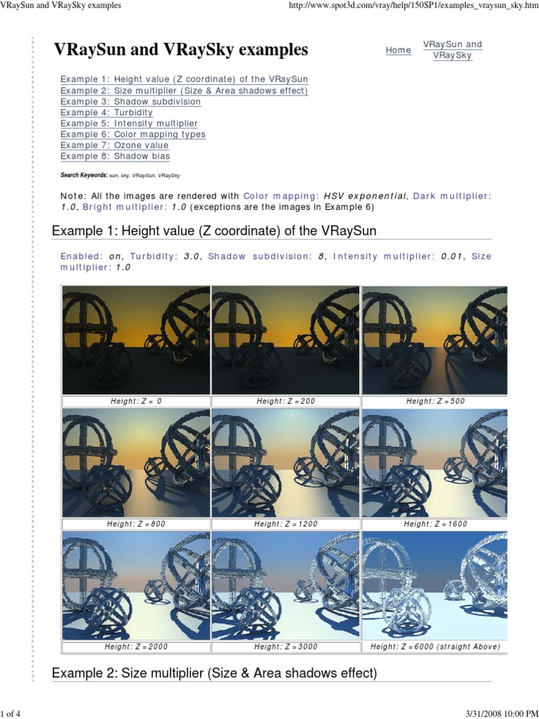VRaySun and VRaySky Examples | PDF | Imaging | Graphic Design