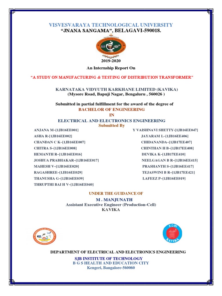 Visvesvaraya Technological University: "JNANA SANGAMA", BELAGAVI-590018 ...